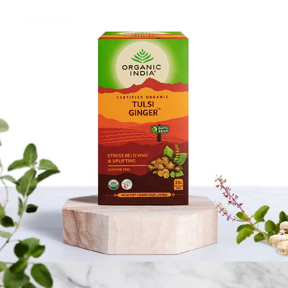 ORGANIC INDIA TULSI GINGER 25POUCH – Desi Mart