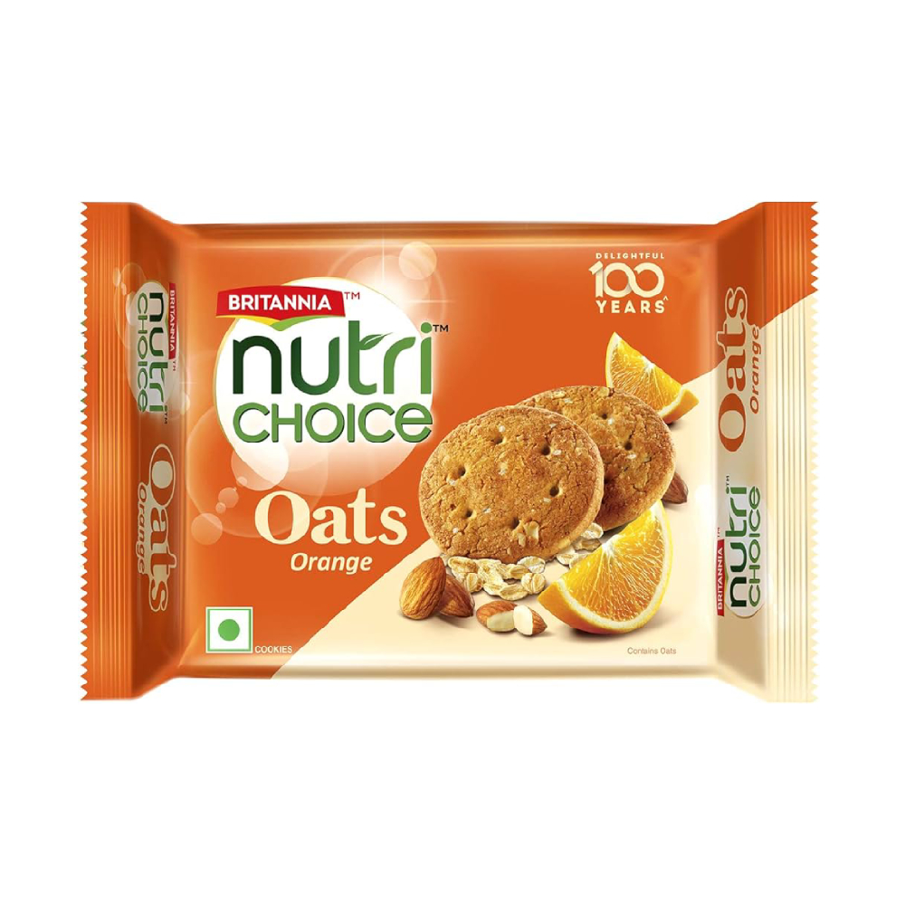 BRITANNIA NUTRI CHOICE OATS ORANGE COOKIES 450GM – Desi Mart
