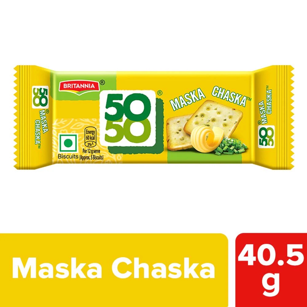 BRITANNIA MASKA CHASKA 50-50 40.5GM – Desi Mart